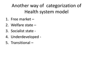 Health system models | PPTX