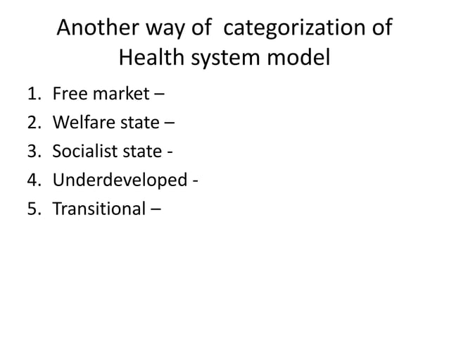 Health system models | PPT