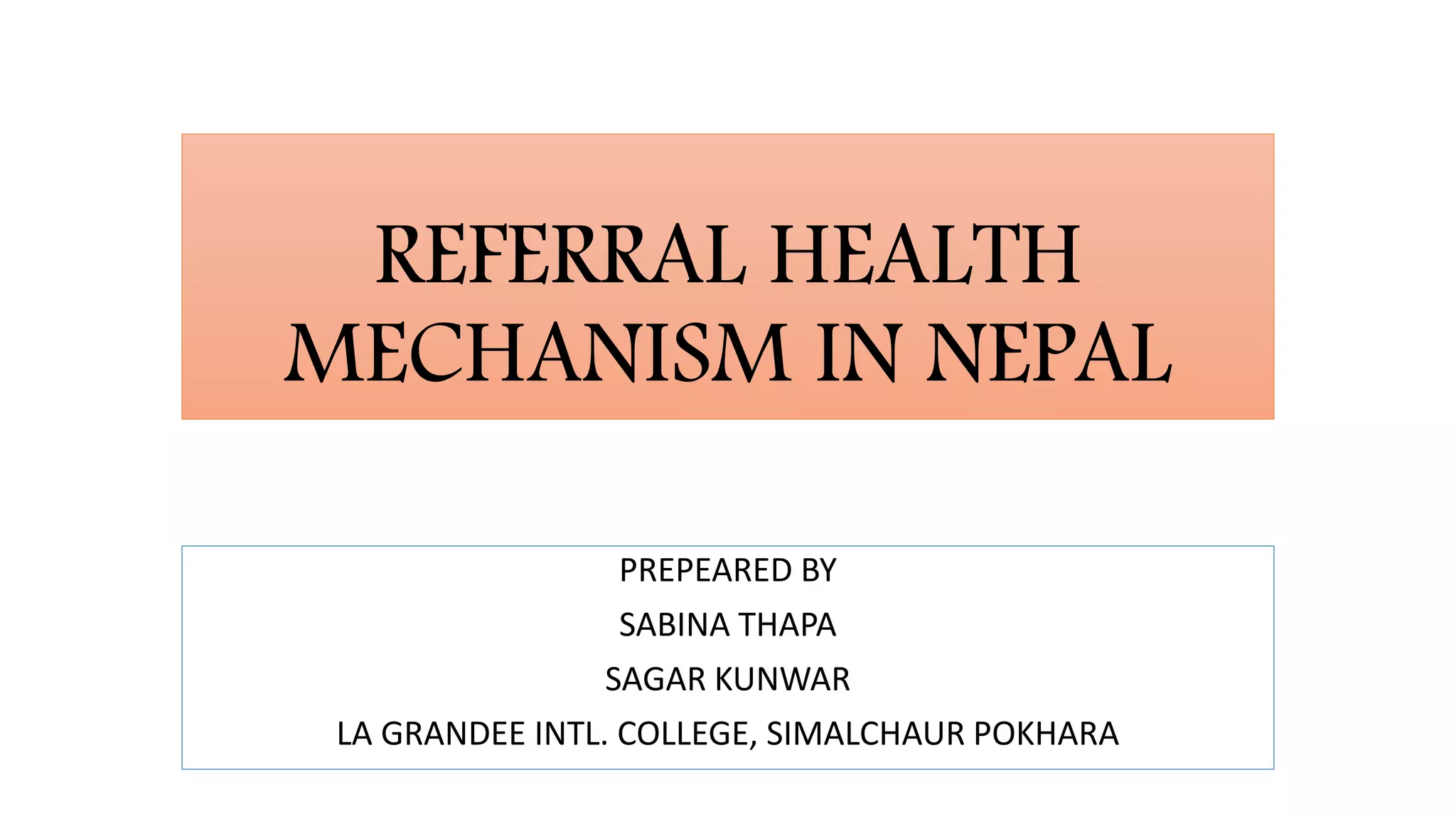 Health system referral | PPTX