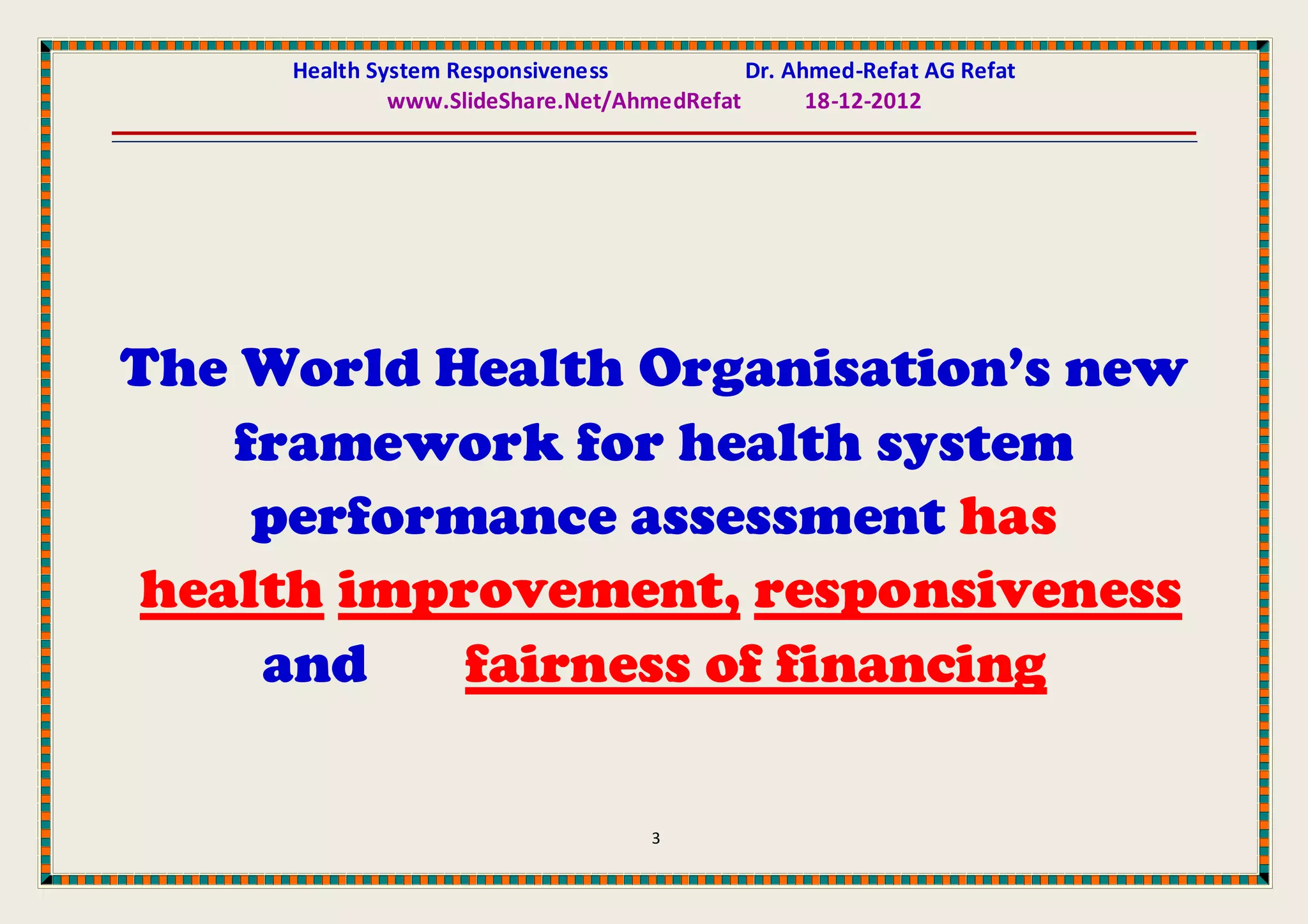 Health system responsiveness | PDF