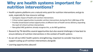 Integrating nutrition into health systems: opportunities and challenges ...