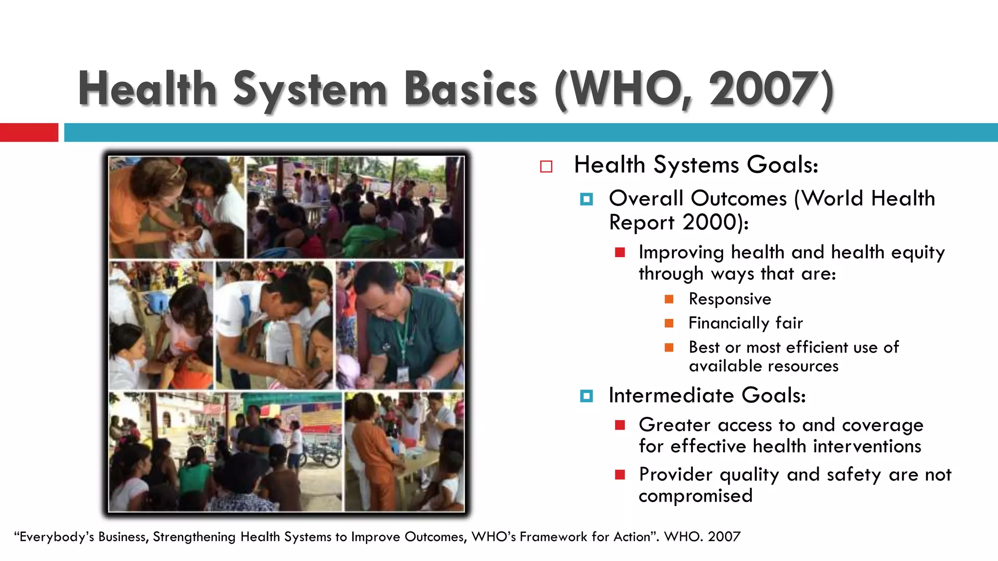 An Introduction to Health Systems; An Overview of the Philippine Health ...