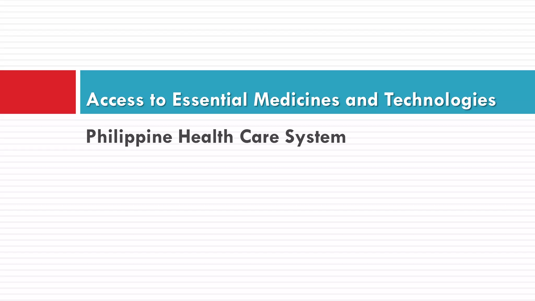 An Introduction to Health Systems; An Overview of the Philippine Health ...