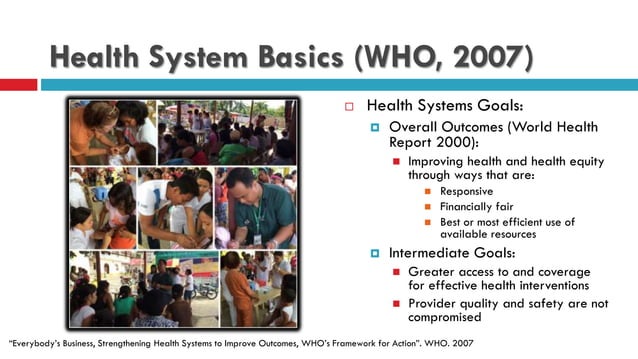 An Introduction to Health Systems; An Overview of the Philippine Health ...