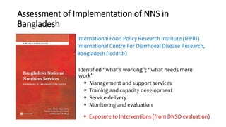 Using the government health system to deliver nutrition interventions in Bangladesh ...