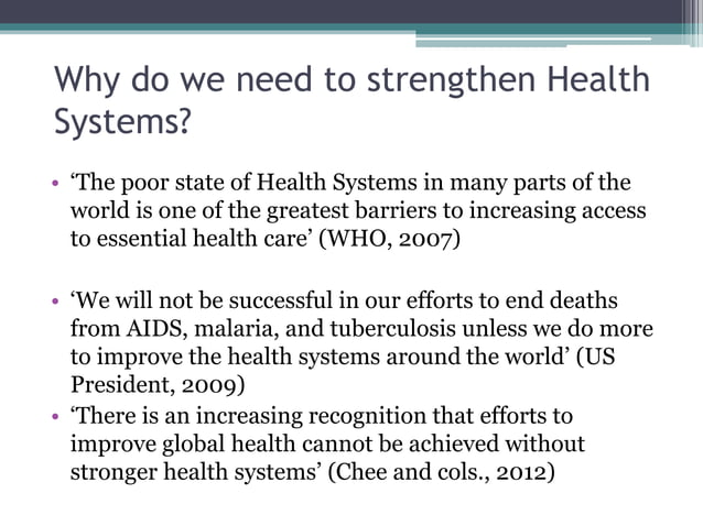 Health systems strengthening | PPTX