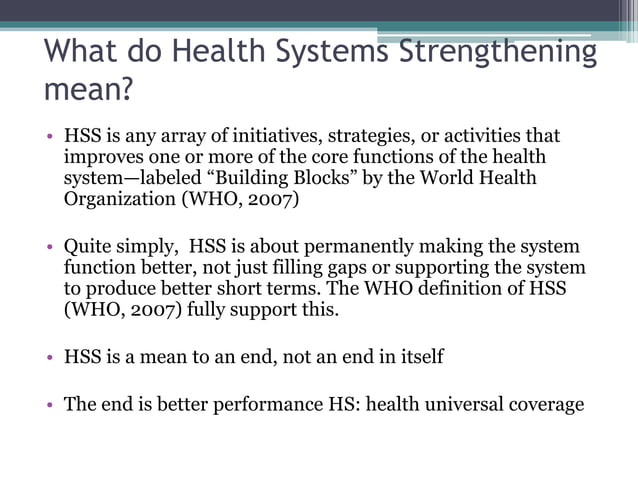 Health systems strengthening | PPTX