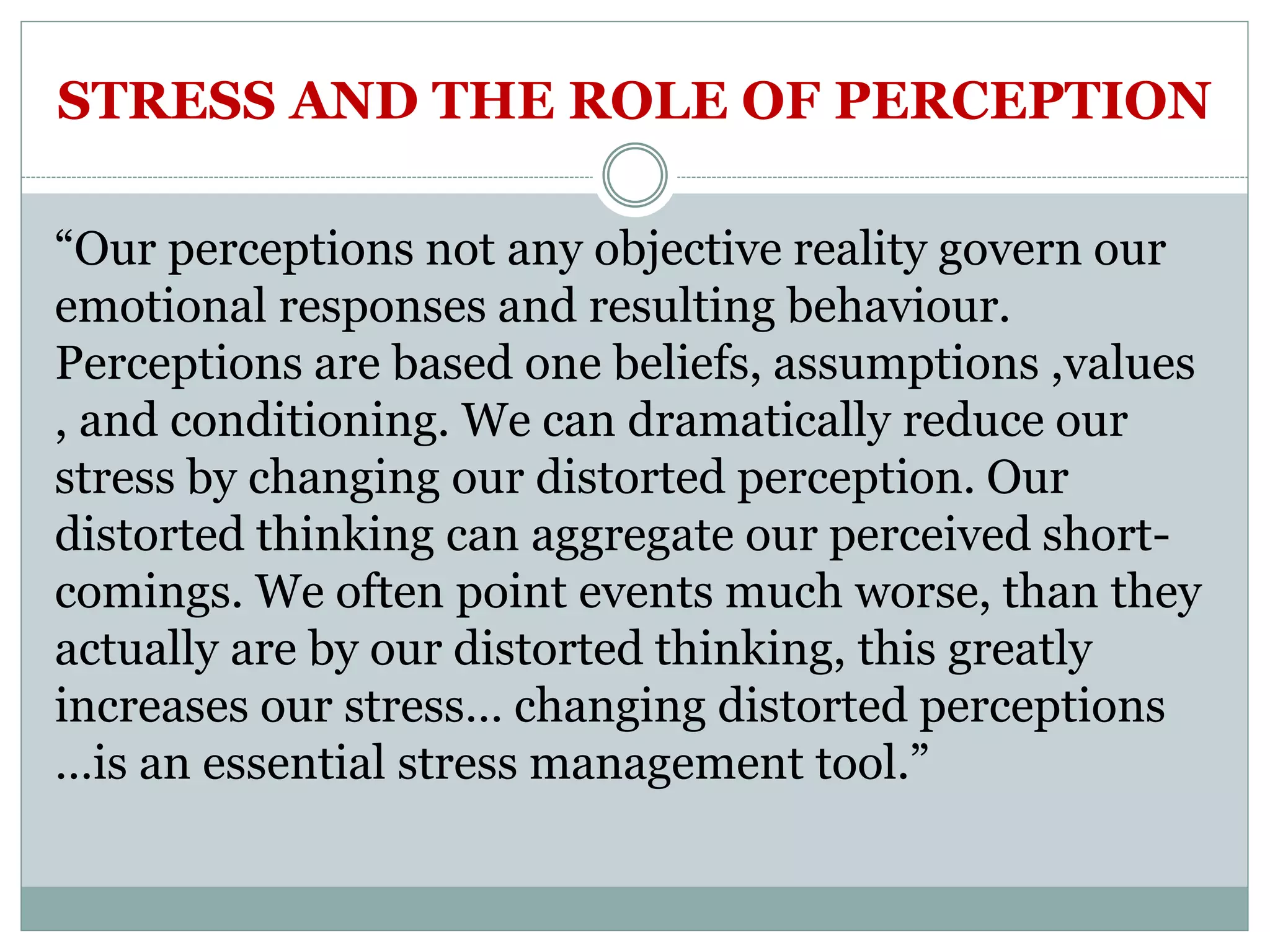 Health talk on management of stress | PPTX