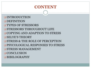 Health talk on management of stress | PPTX