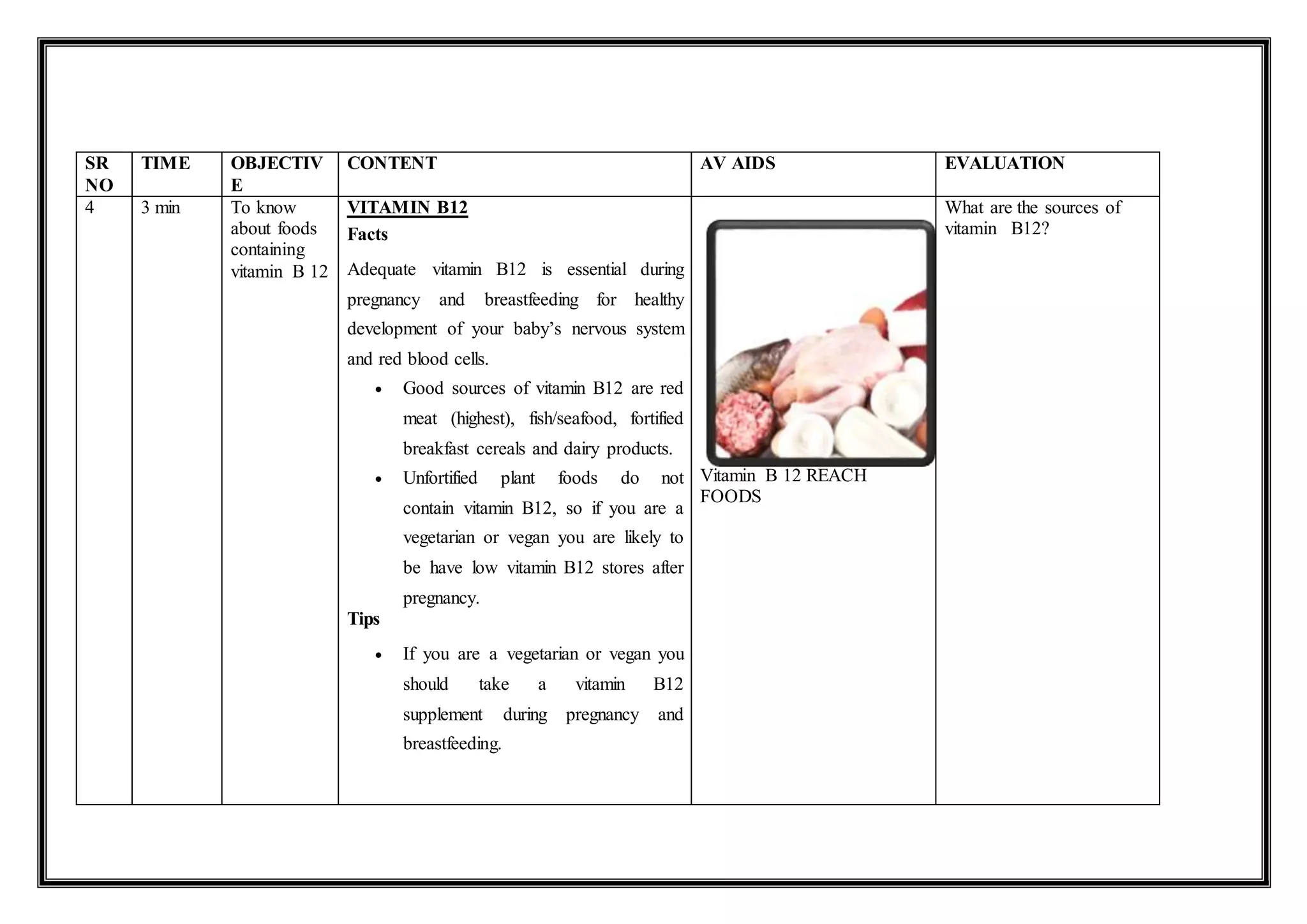 Health talk on postnatal diet lesson Plan use in Clinical Submission in ...