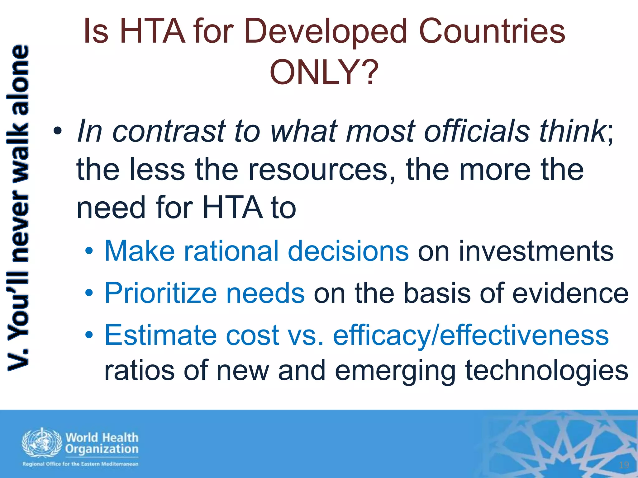 Health Technology Assessment (HTA): a tool for evidence-informed ...