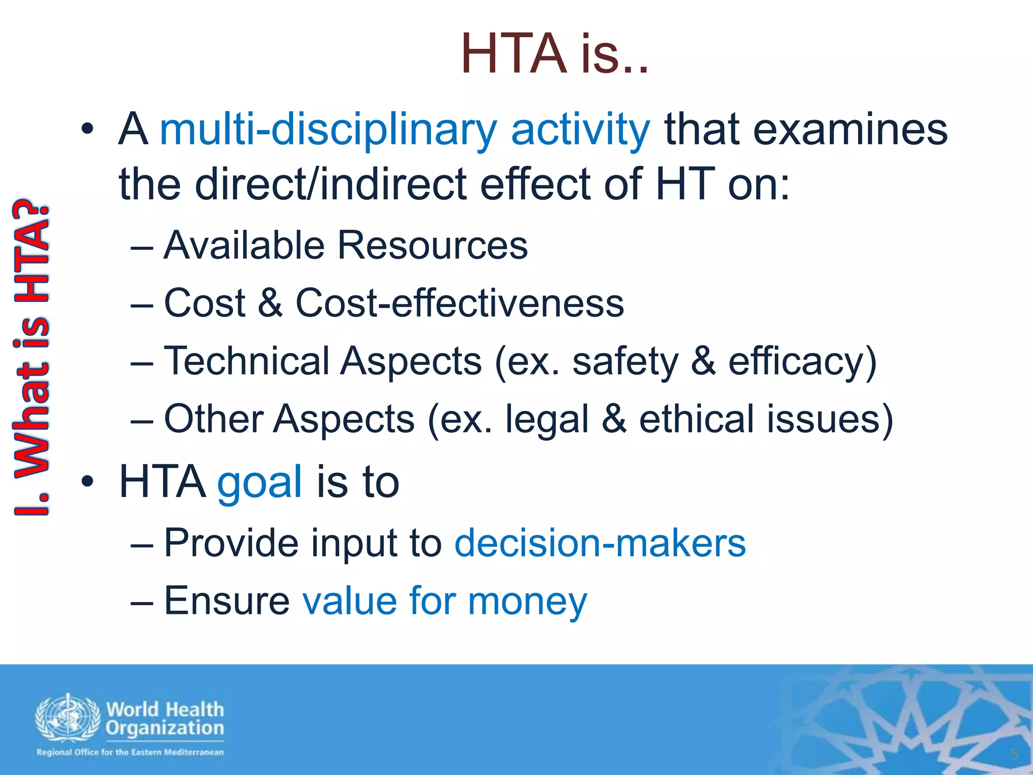 Health Technology Assessment (HTA): a tool for evidence-informed ...