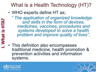 Health Technology Assessment (HTA): a tool for evidence-informed ...