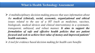 Health Technology Assessments in India | PPTX