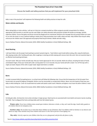 Health templates 1(preschool,school age years & reflection) | PDF