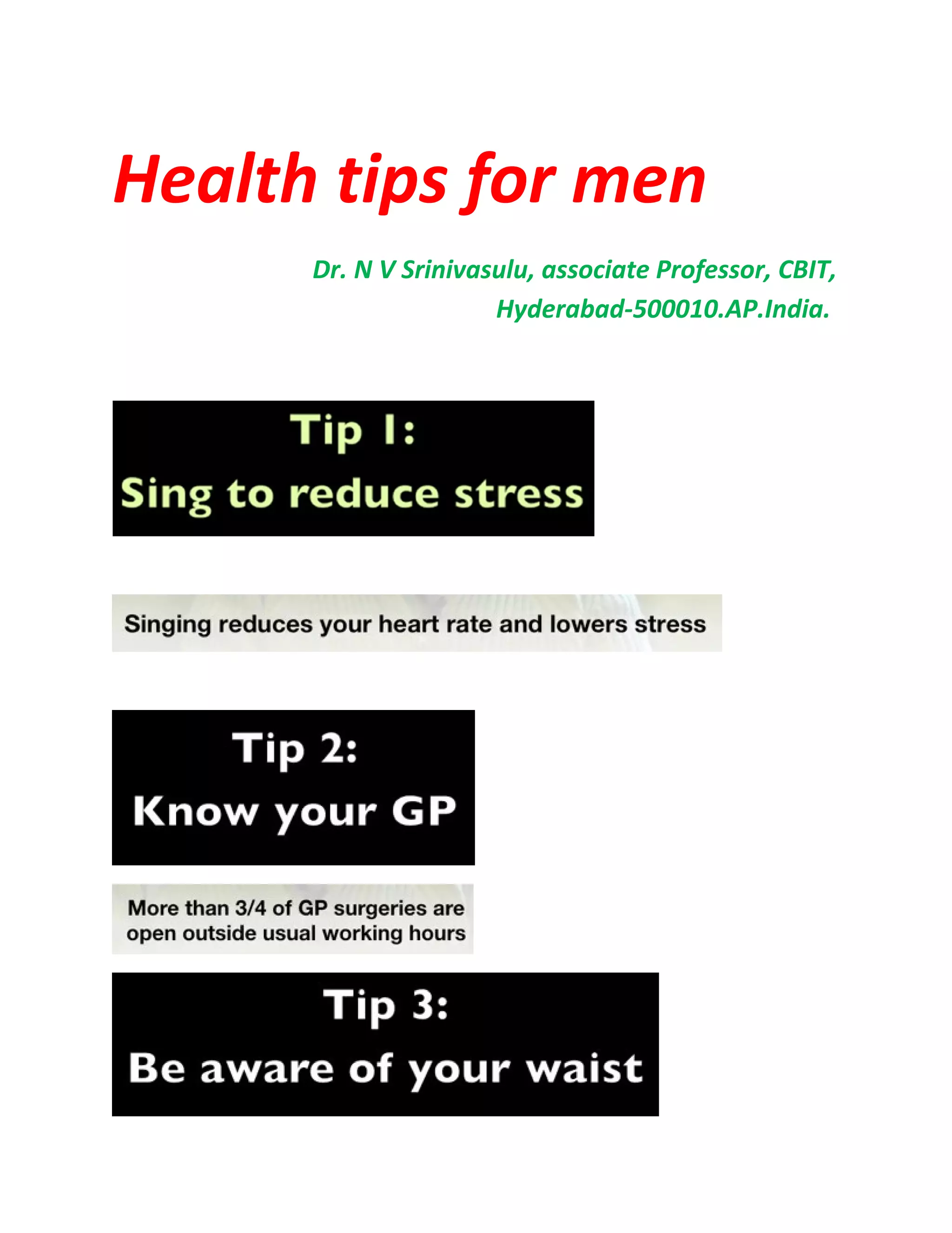 Health tips for men | DOC