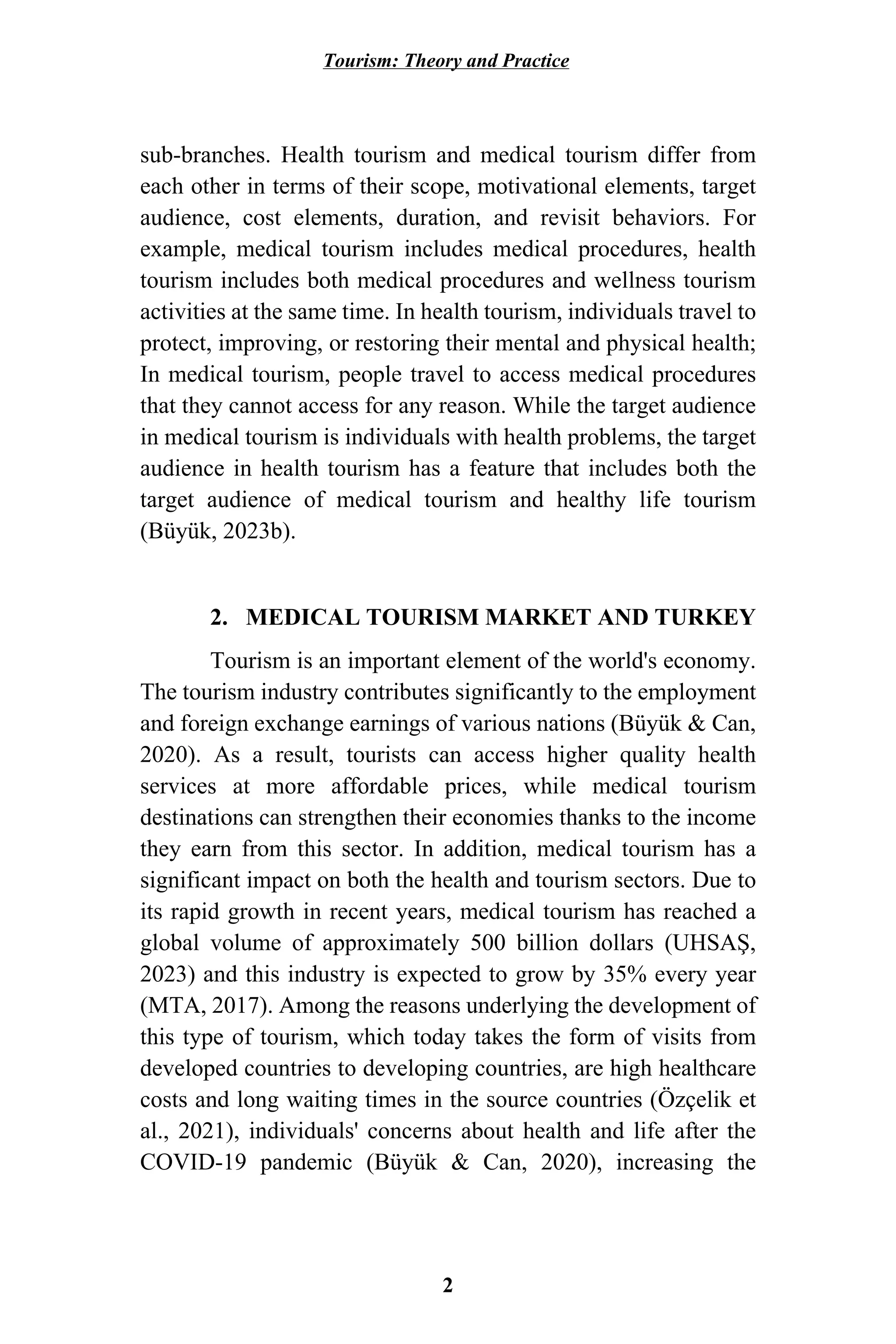 HEALTH TOURISM IN TURKEY- A PURSUIT OF WELLNESS-Tourism Theory and ...