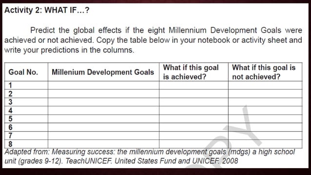 Grade 10 Health UNIT 3 health trends issues and concern Global level ...