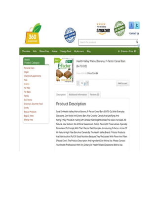 Health valley walnut banana, f factor cereal bars | PDF