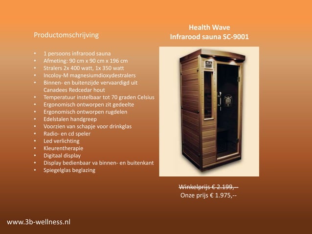 Health Wave infrarood sauna | PPT