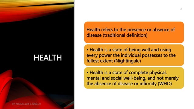 HEALTH, ILLNESS, DISEASE, AND WELLNESS | PPTX