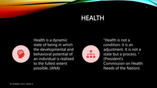 HEALTH, ILLNESS, DISEASE, AND WELLNESS | PPTX