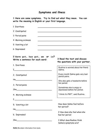 Health worksheets | PDF
