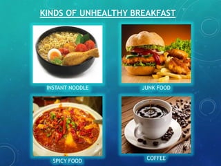 Healthy and Unhealthy Breakfast | PPTX