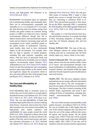 Healthy and Sustainable Diets: Implications for Achieving SDG2 | PDF