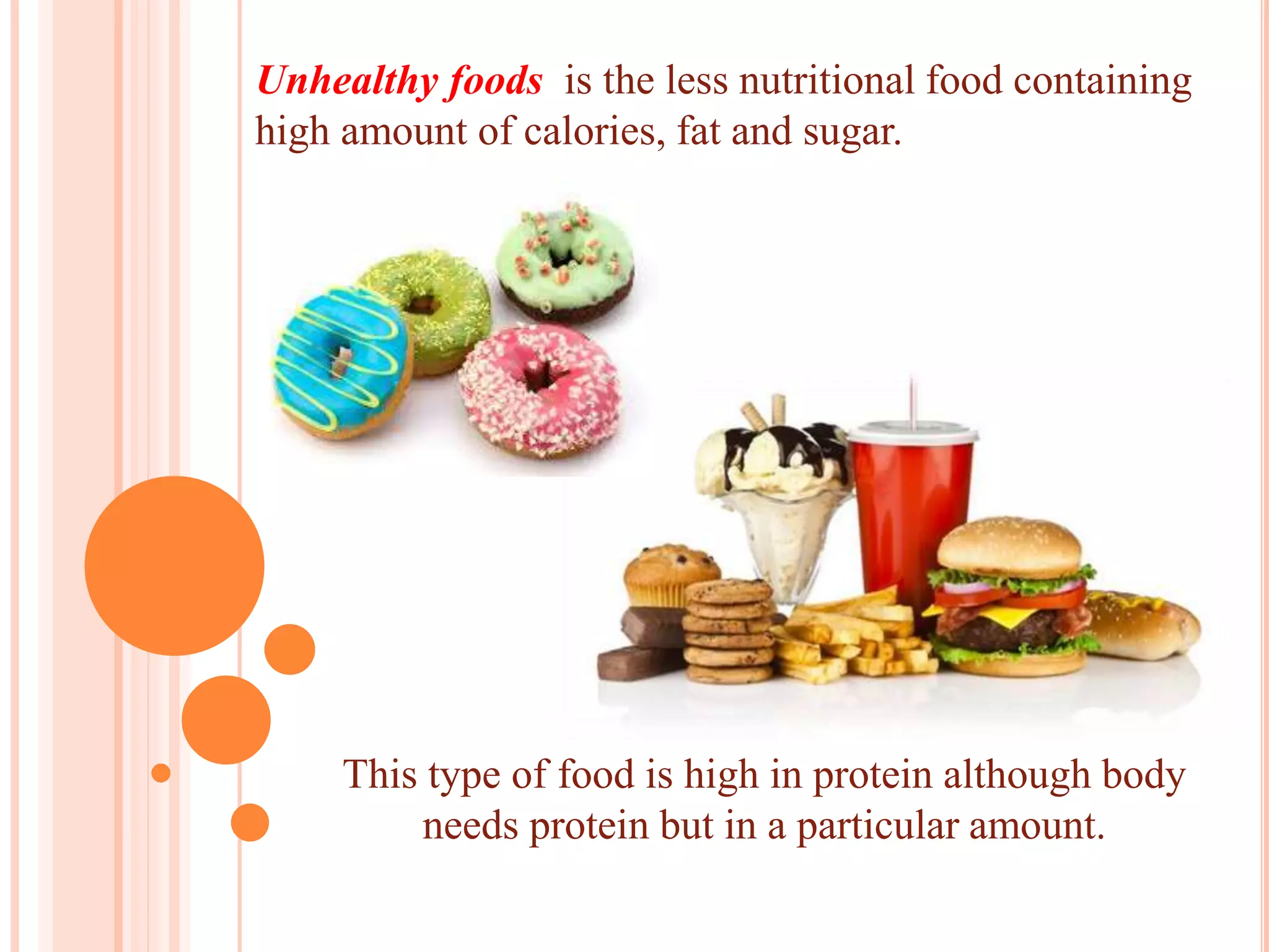Healthy and unhealthy food | PPTX