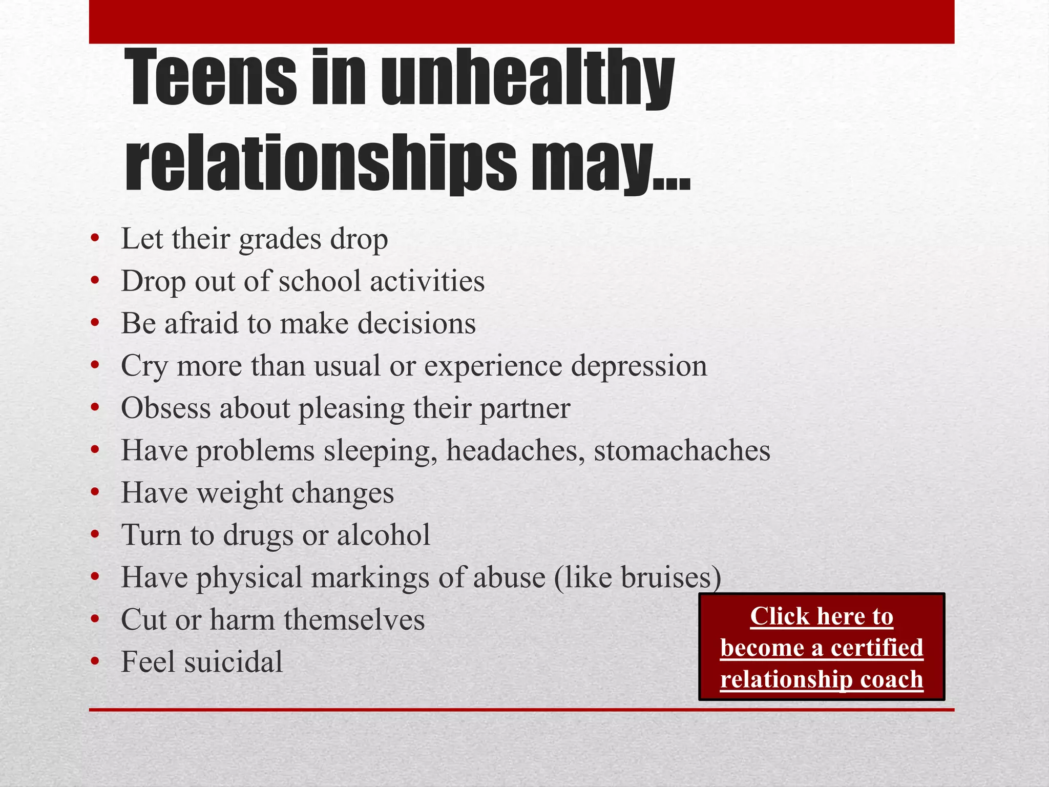 Healthy and unhealthy relationships | PPTX