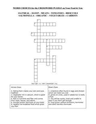Healthy crossword puzzles | DOC