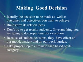 Healthy decision making | PPTX