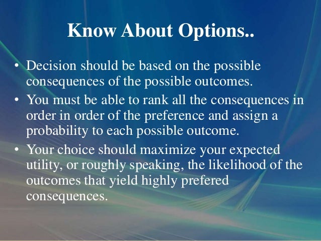 Healthy decision making