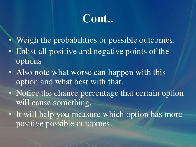 Healthy decision making