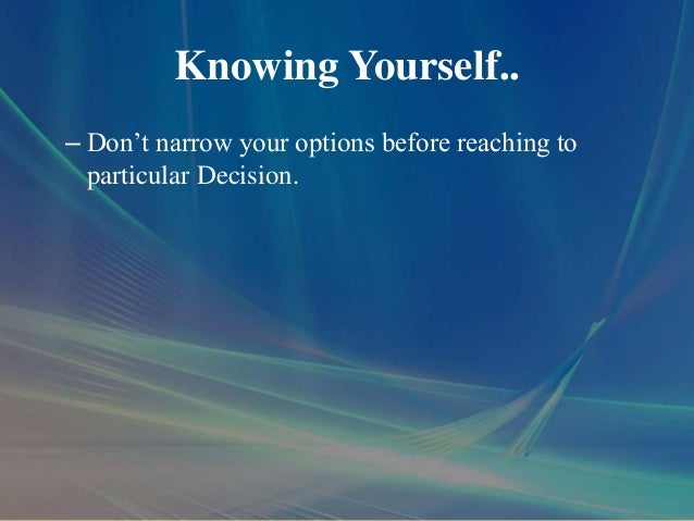 Healthy decision making