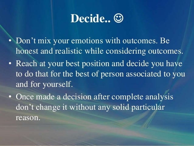 Healthy decision making