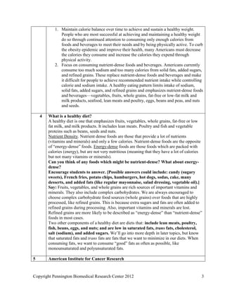 Healthy diet plan Unit 2 teen curriculum | PDF