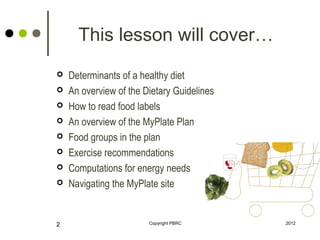 Healthy diet recommendations Unit 2 | PPT
