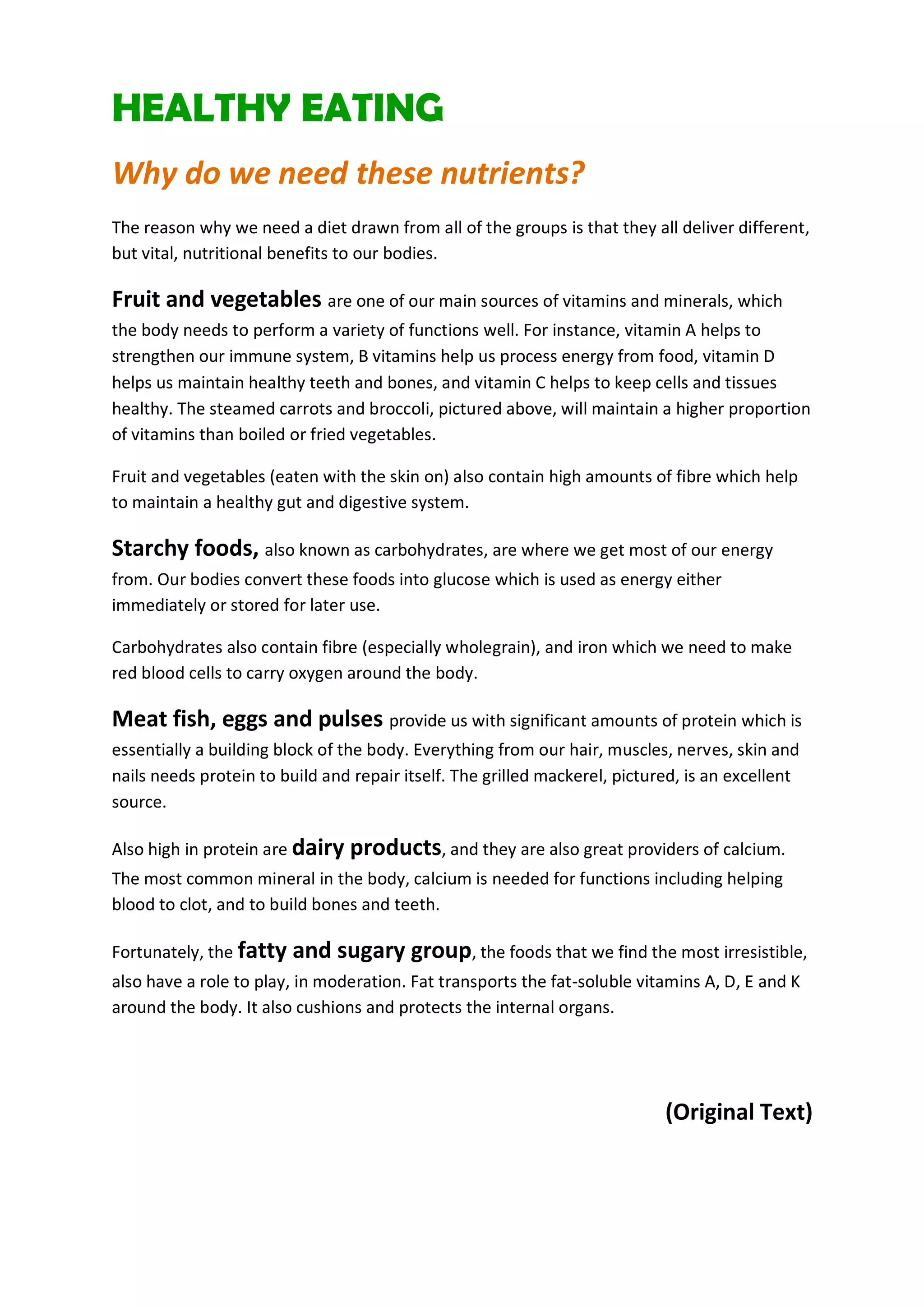 Healthy eating | PDF