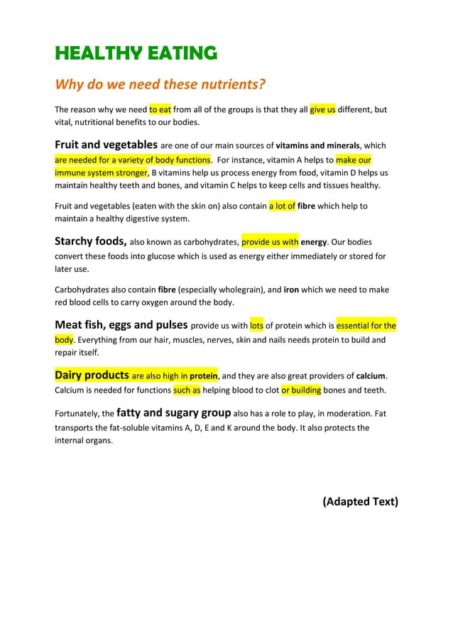 Healthy eating | PDF