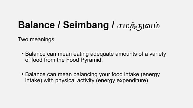 Healthy Eating, moderation, balanced and variety | PPTX