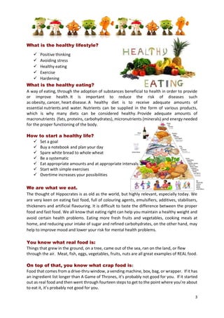 Healthy eating booklet-project games | PDF
