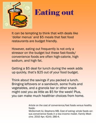 Healthy Eating for College Students on Budget | PDF