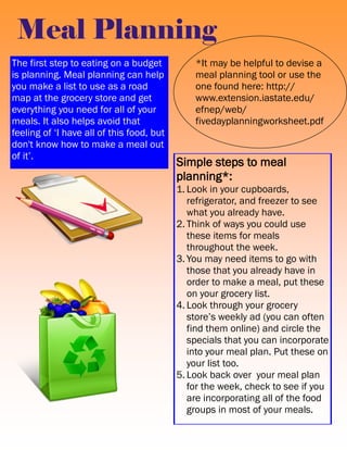 Healthy Eating for College Students on Budget | PDF