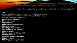 Healthy eating for college students | PPTX