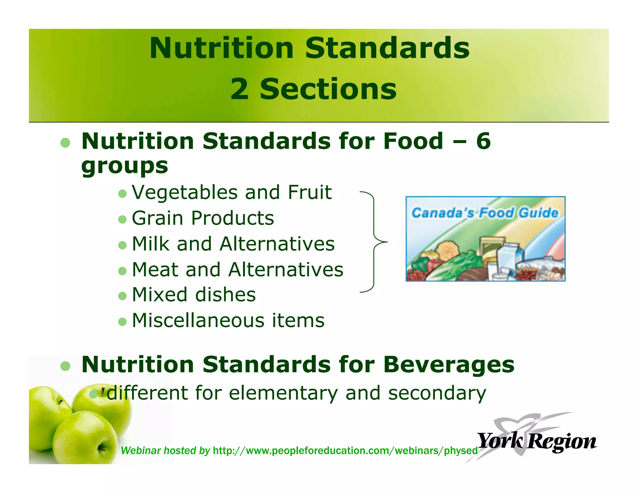 Healthy Food: Guide for Schools to New Policy | PPT