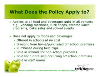 Healthy Food: Guide for Schools to New Policy | PDF