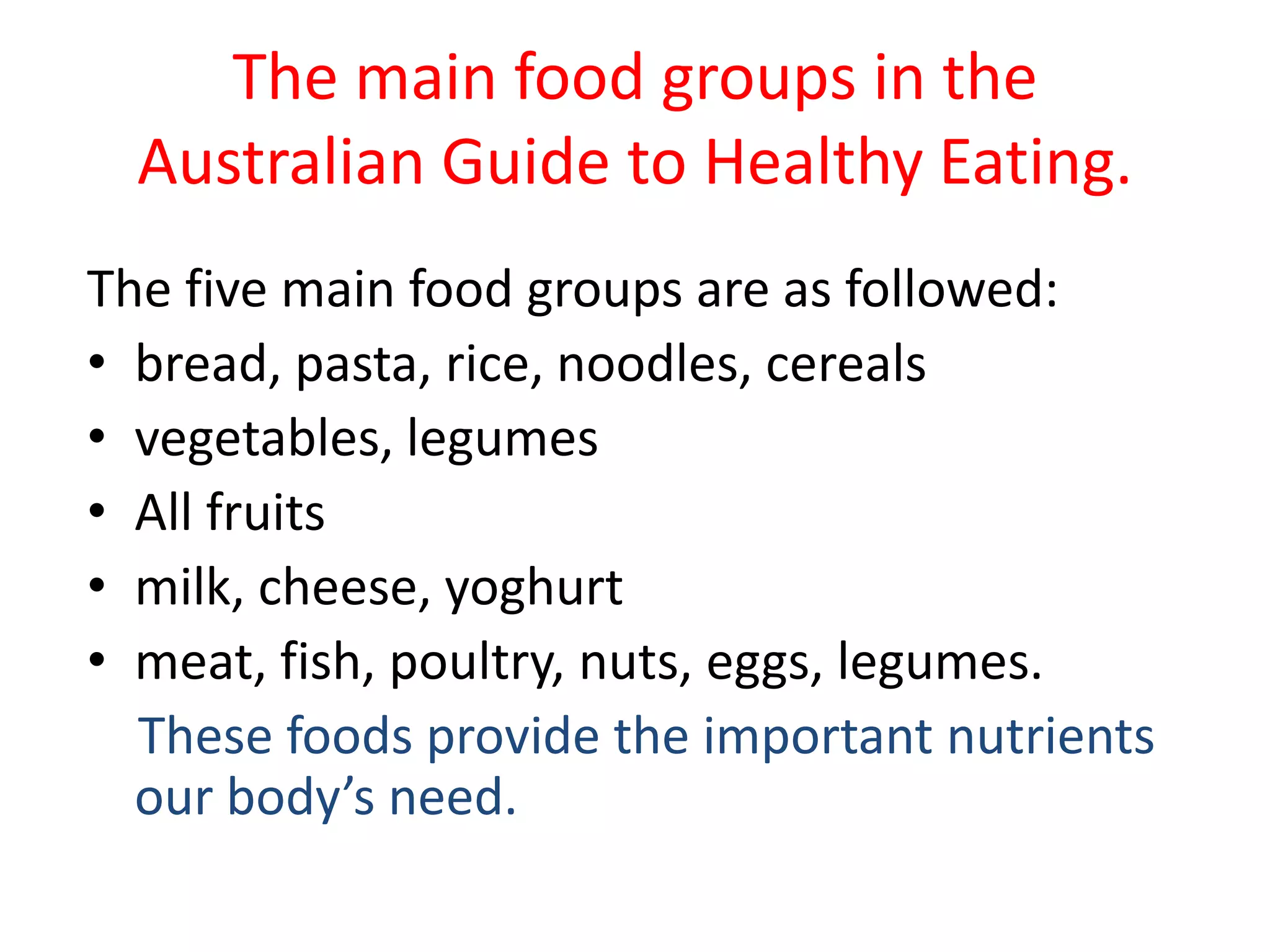 Jodie's Healthy eating guide powerpoint | PPTX