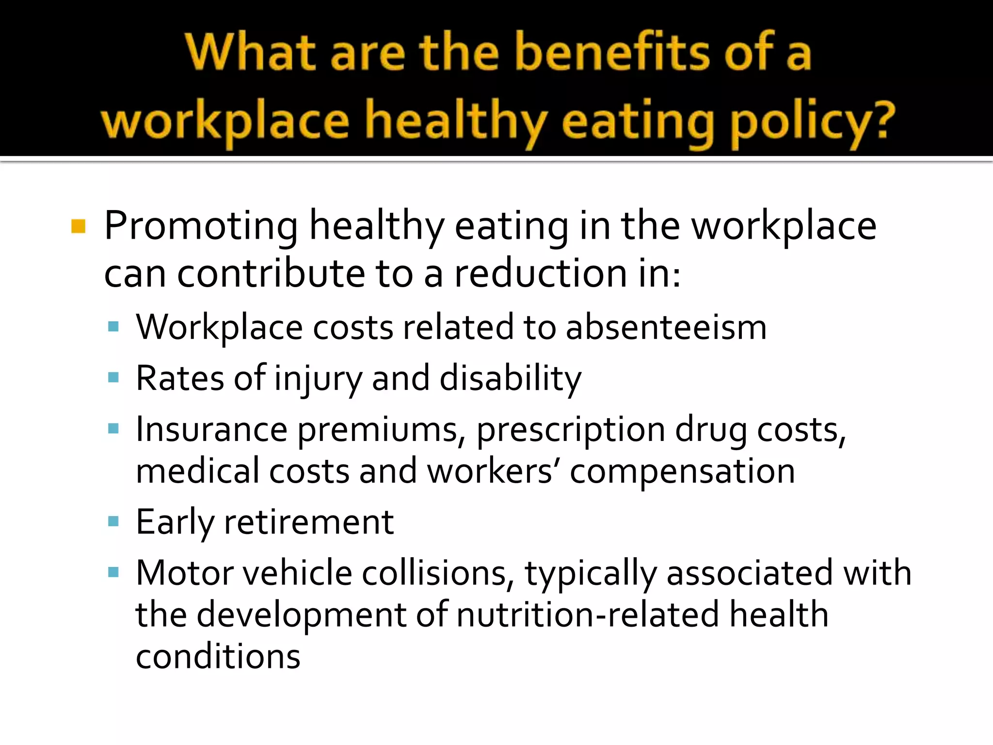 Healthy eating in the workplace | PPTX